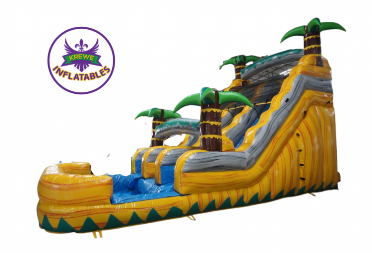 17 FT Dual Lane Yellow Tropical - Krewe Inflatables LLC Covington LA